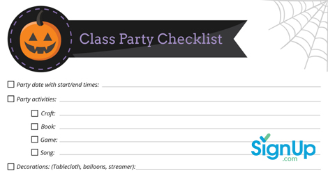 Halloween Class Party Checklist | SignUp.com